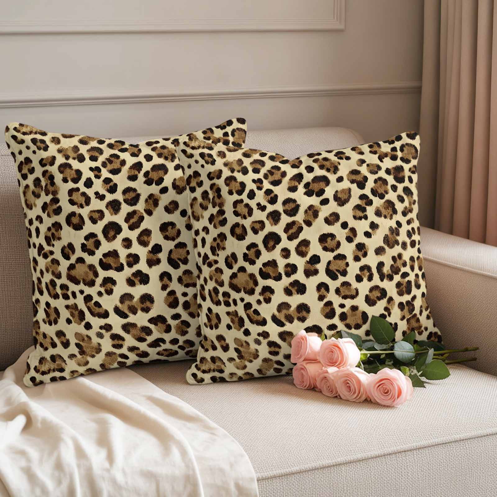 Abstract Leopard Texture Waterproof Throw Pillow Covers Set of 2 Farm ...