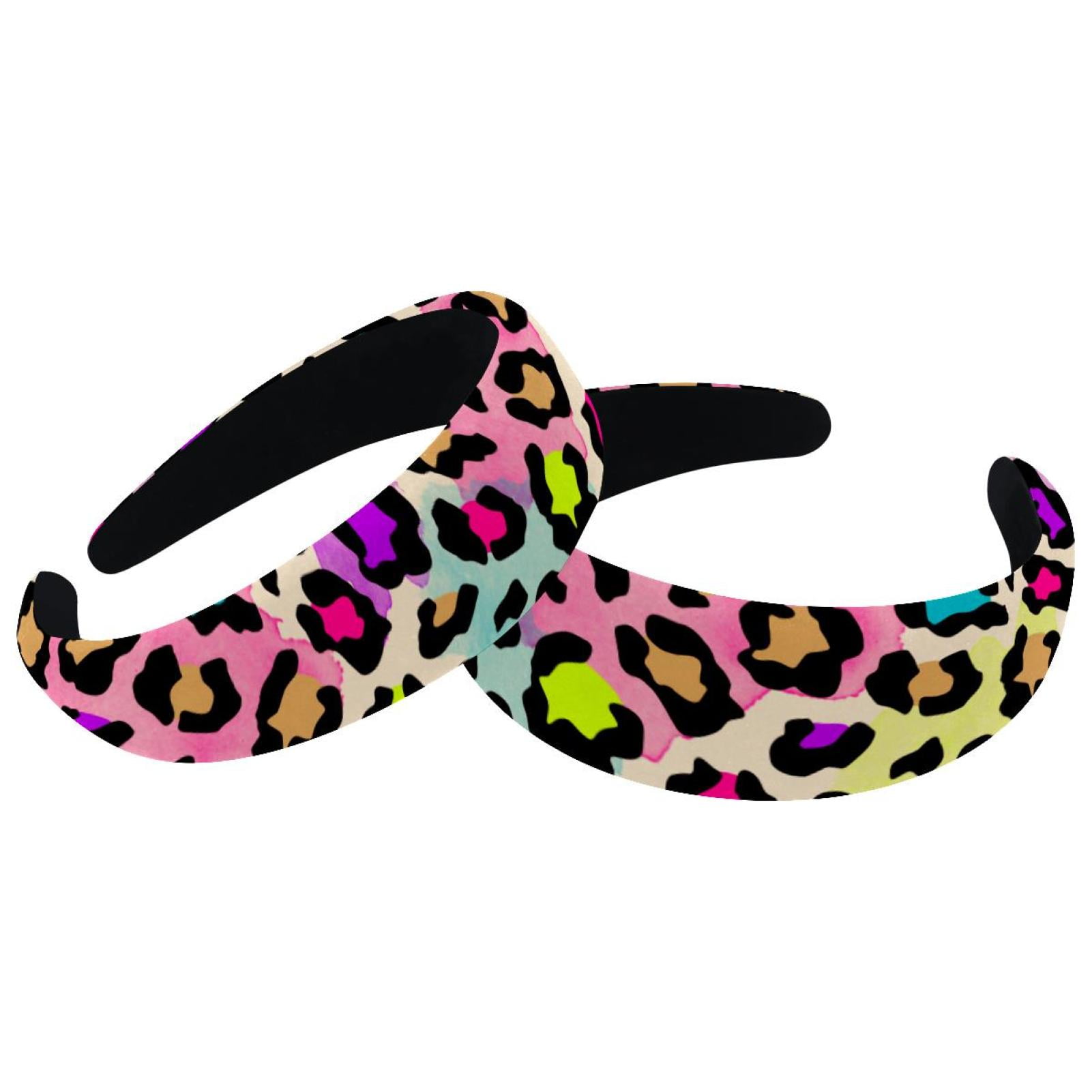Abstract Leopard Womens Headbands Vintage Thick Hair Bands 2 Packs
