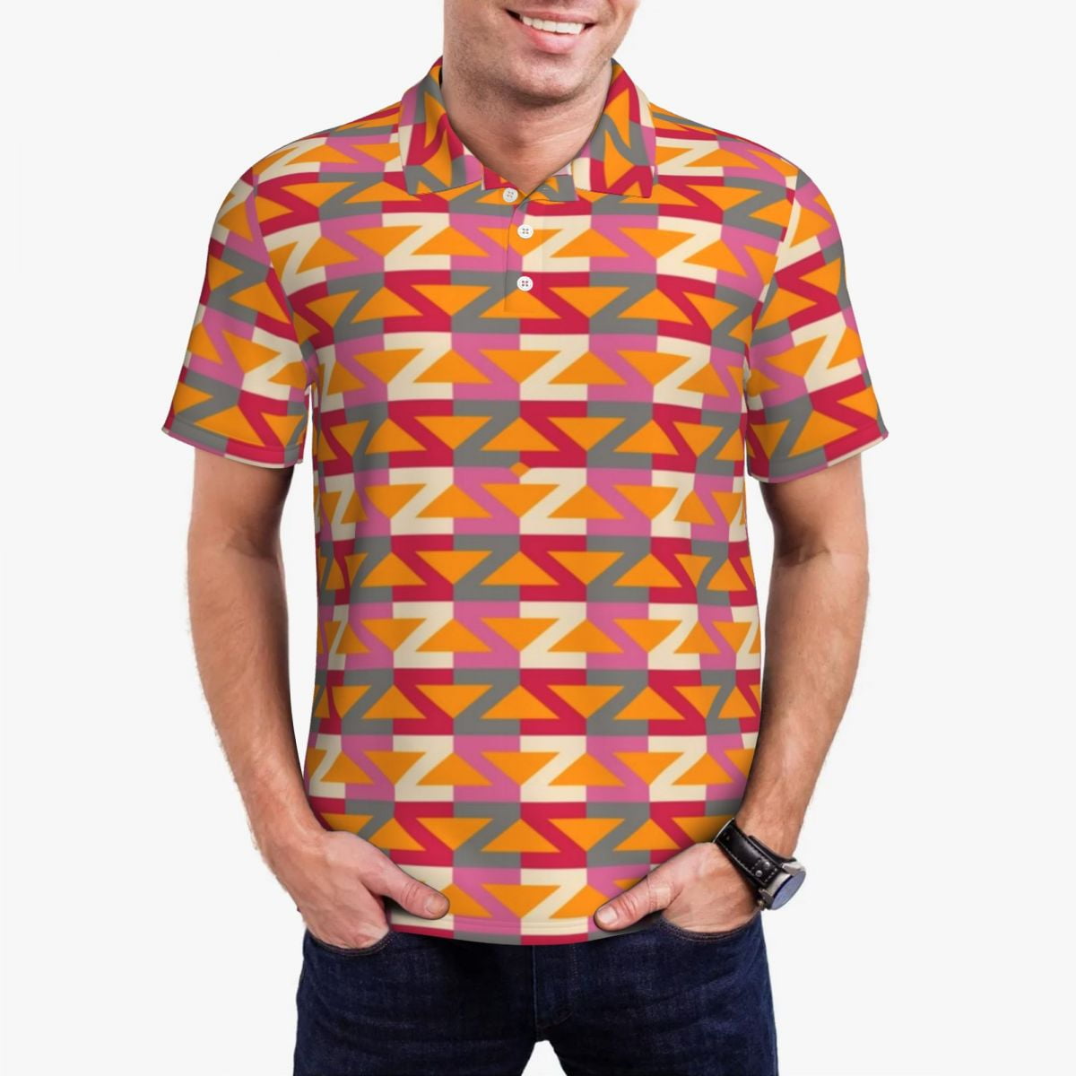 Abstract Letters Casual T-Shirts Colorful Alphabet Polo Shirts Turn ...