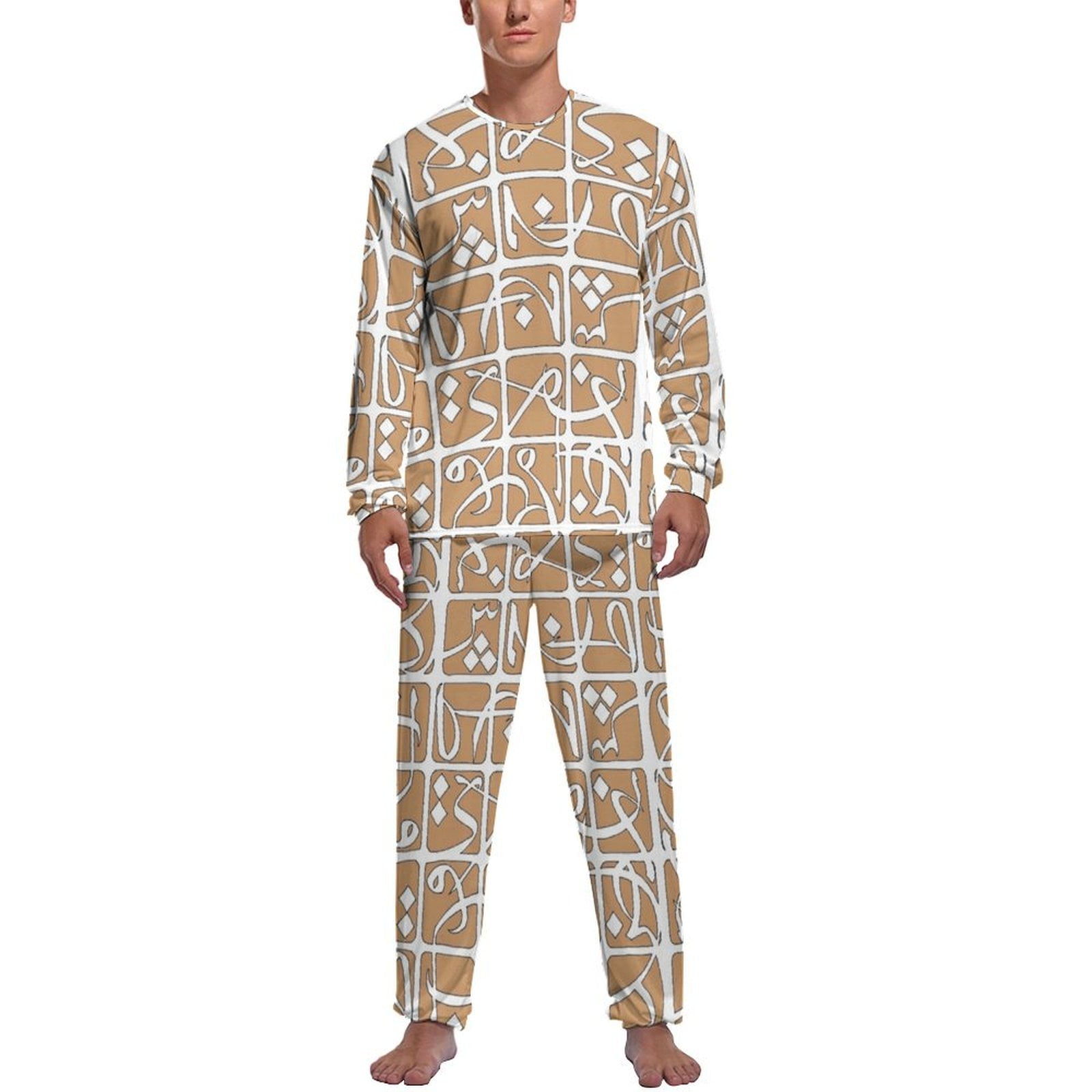 Abstract Letters Pajamas Colorful Alphabet Male Long Sleeve Retro ...