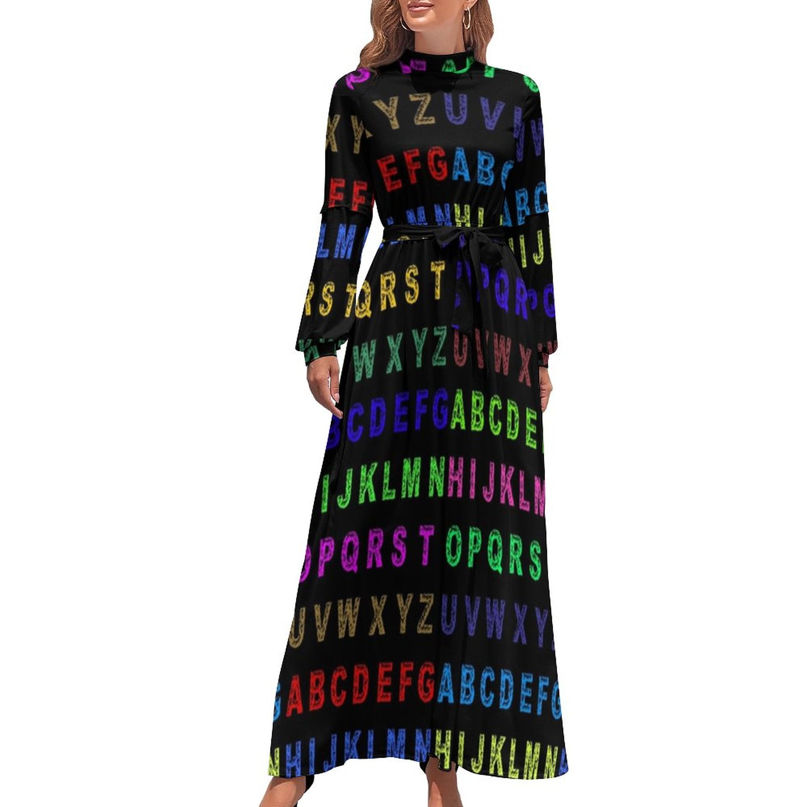 Abstract Letters Print Dress Love Heart Korean Fashion Boho Beach ...