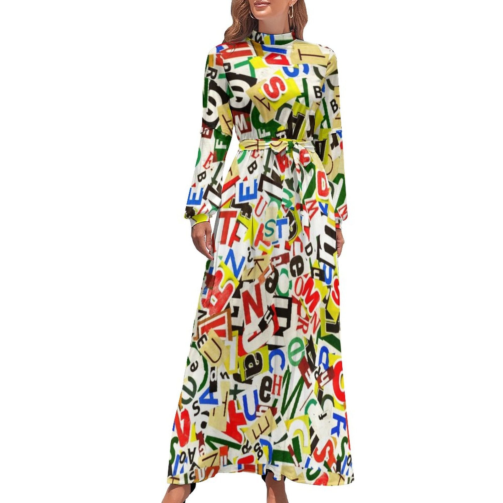 Abstract Letters Print Dress Love Heart Korean Fashion Boho Beach ...