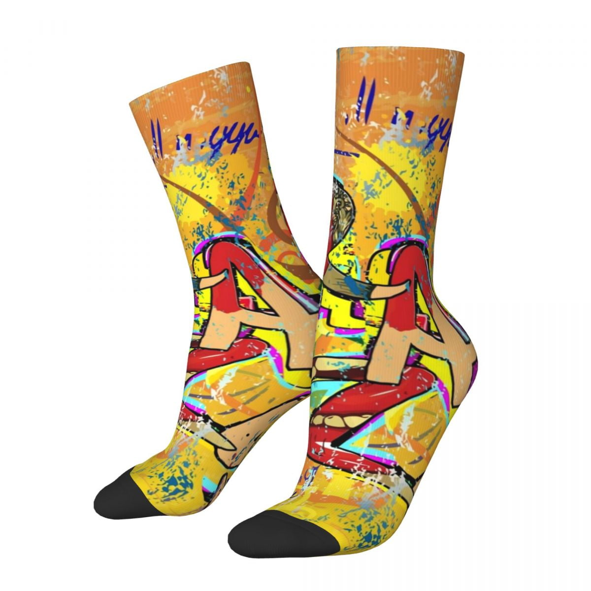 Abstract Letters Socks Autumn Arabic Print Stockings Trendy Couple ...