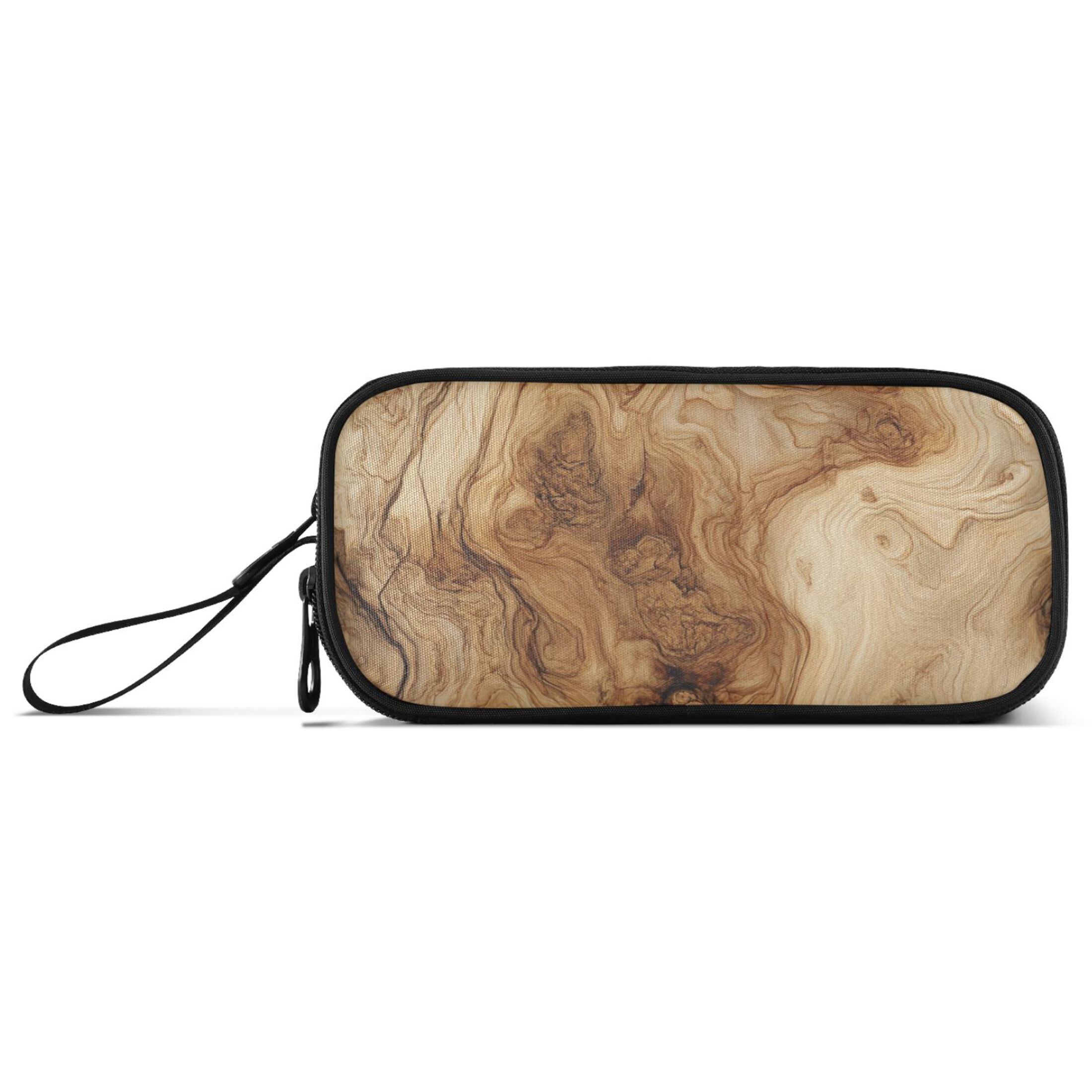 Abstract Light Color Wood Grain Pencil Case Stationary Holder Pen Bag ...
