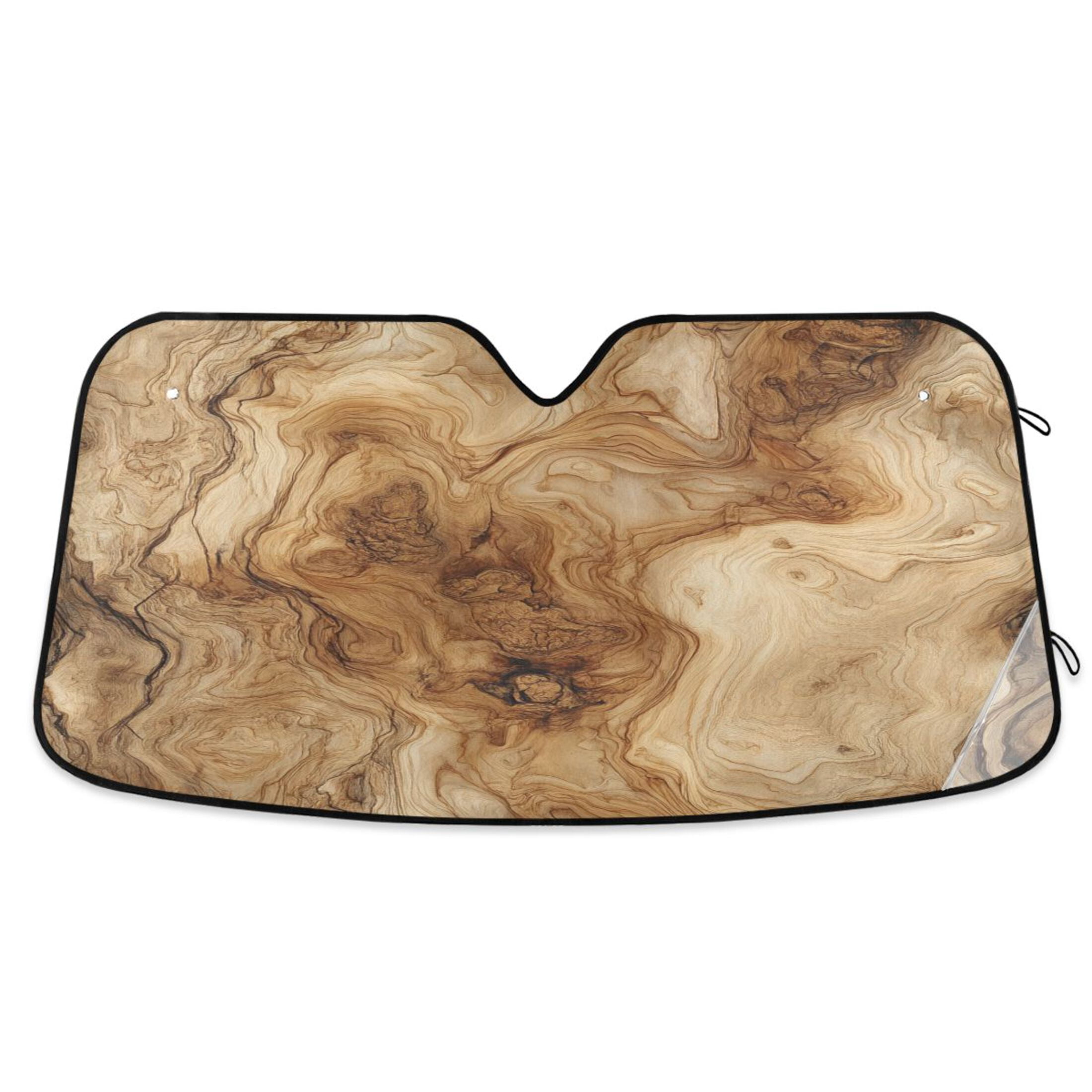 Abstract Light Color Wood Grain Windshield Sun Shade Automobile Visor ...