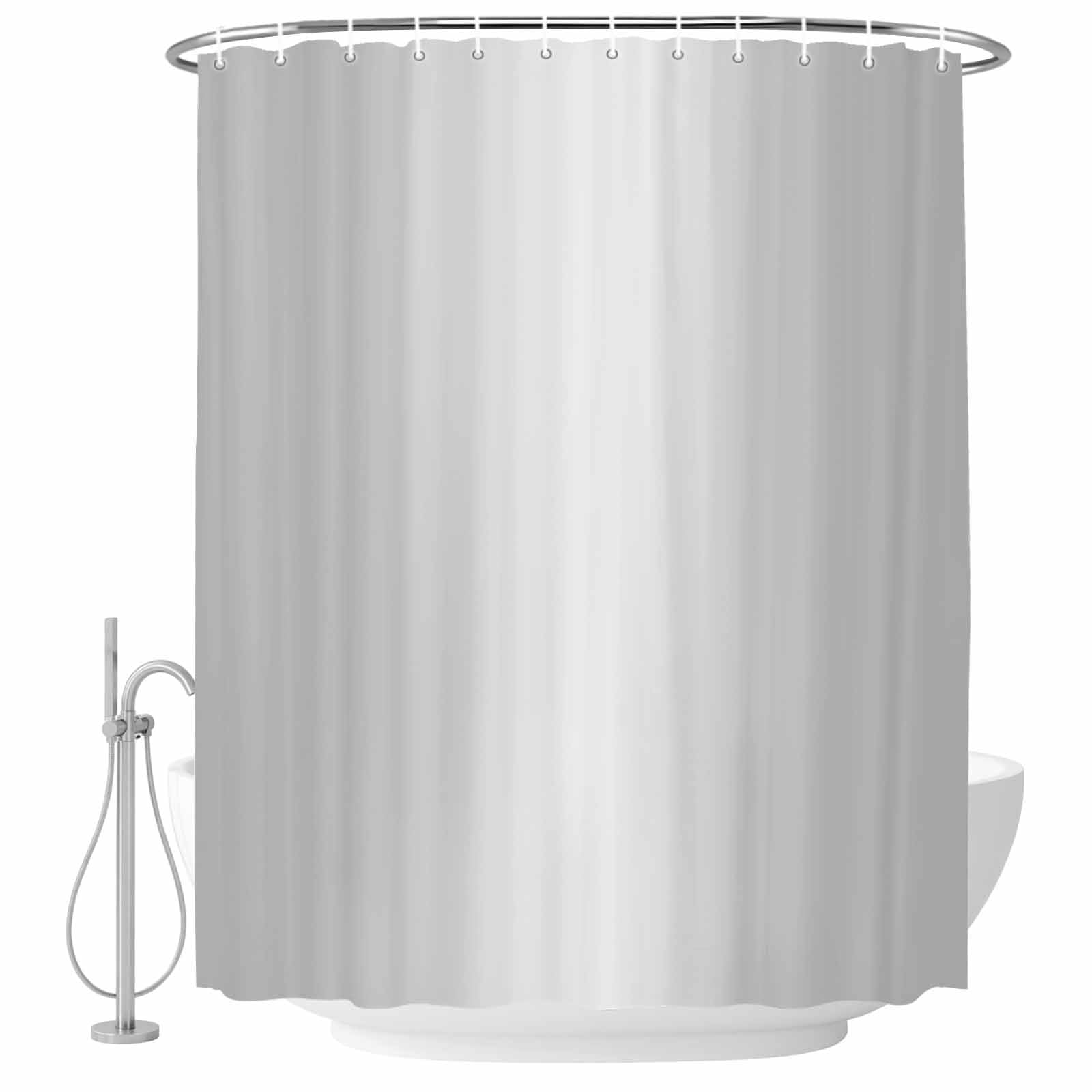 Abstract Light Gray White Fabric Shower Curtain Minimalist Gradient ...