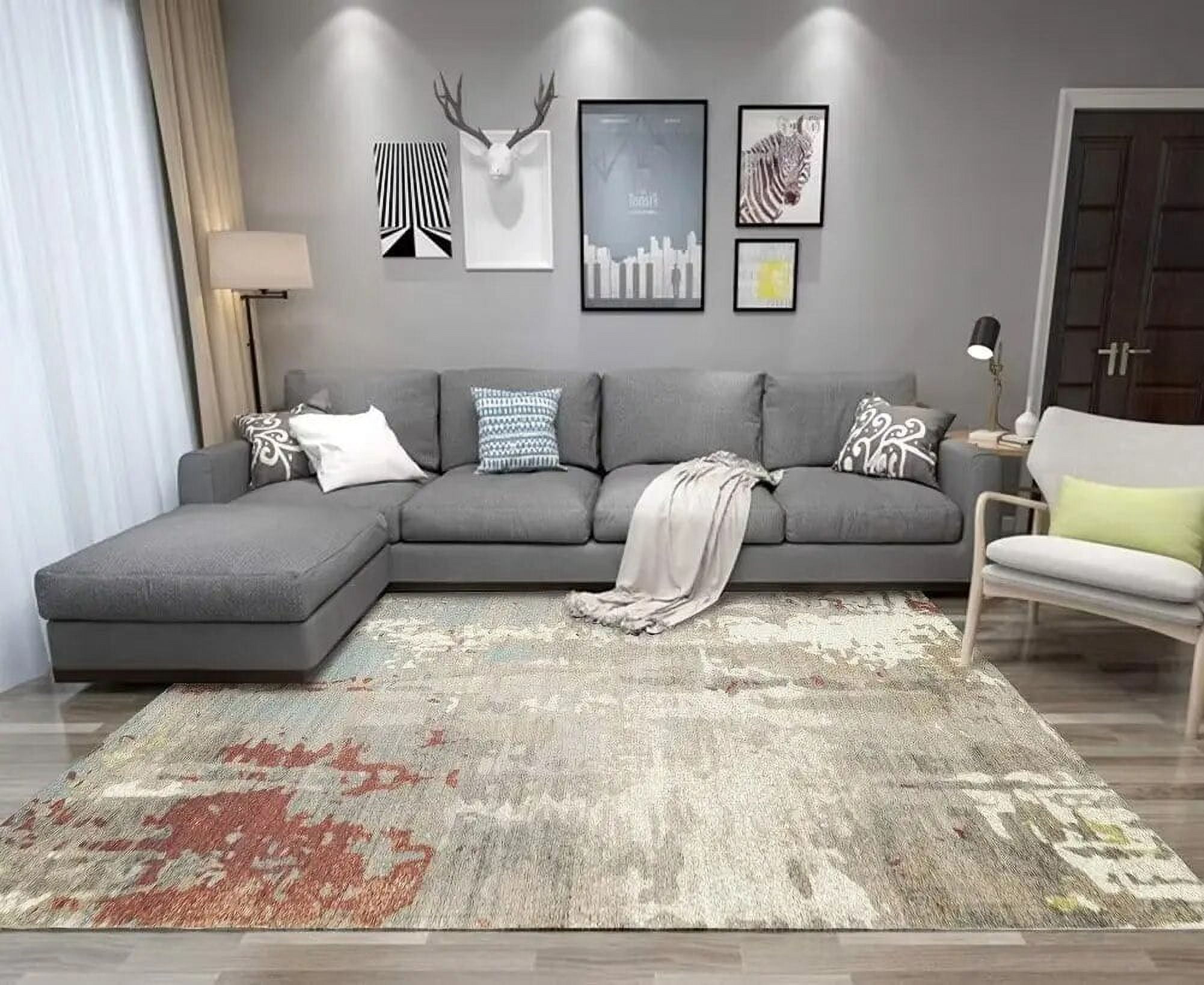 Abstract Light Luxury Living Room Carpet Short Plush Flannel Bedroom ...