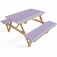 Abstract Light Purple Stripe Picnic Table Cover with Bench Covers ...
