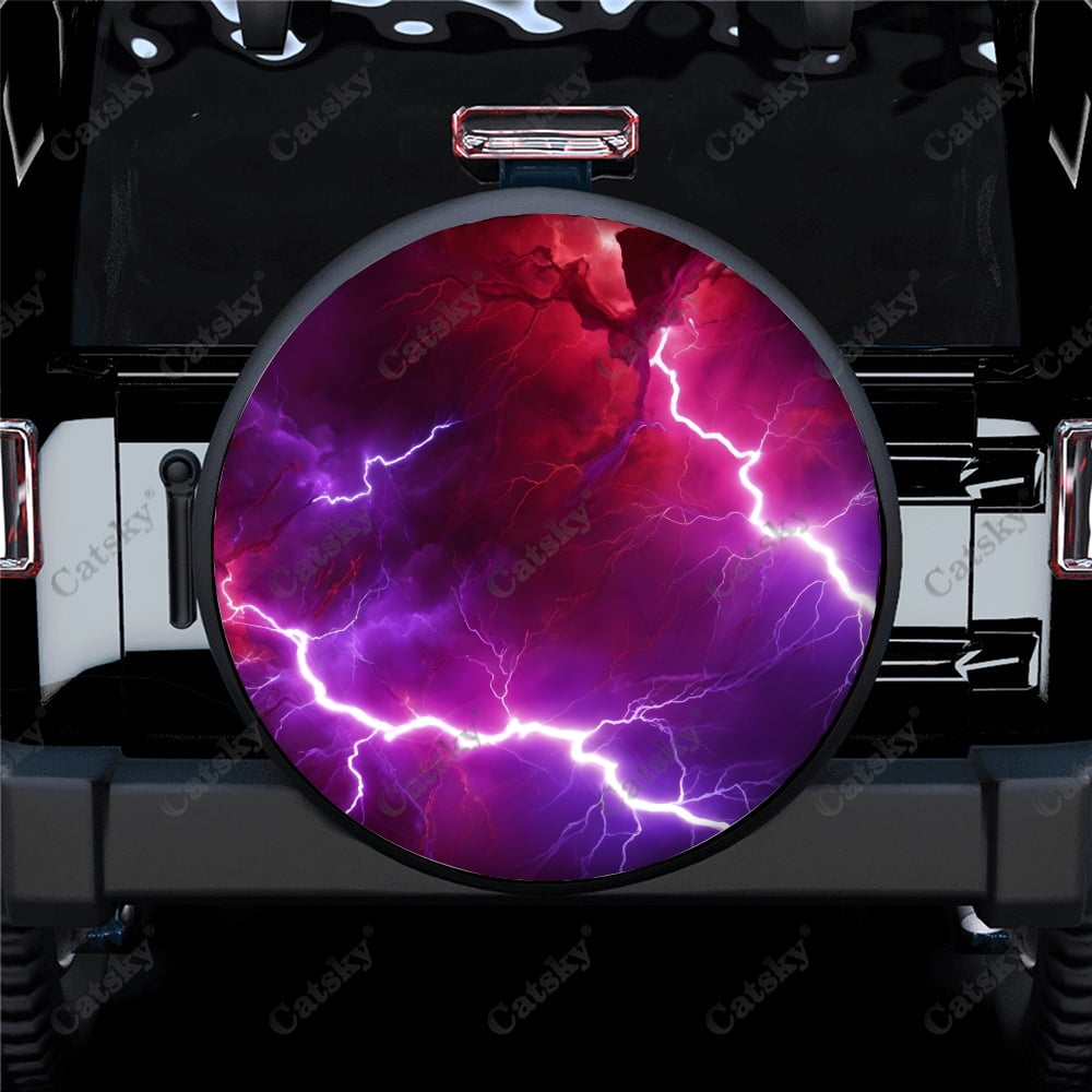 Abstract Lightning Storm Pattern Polyester Universal Spare Wheel Tire ...