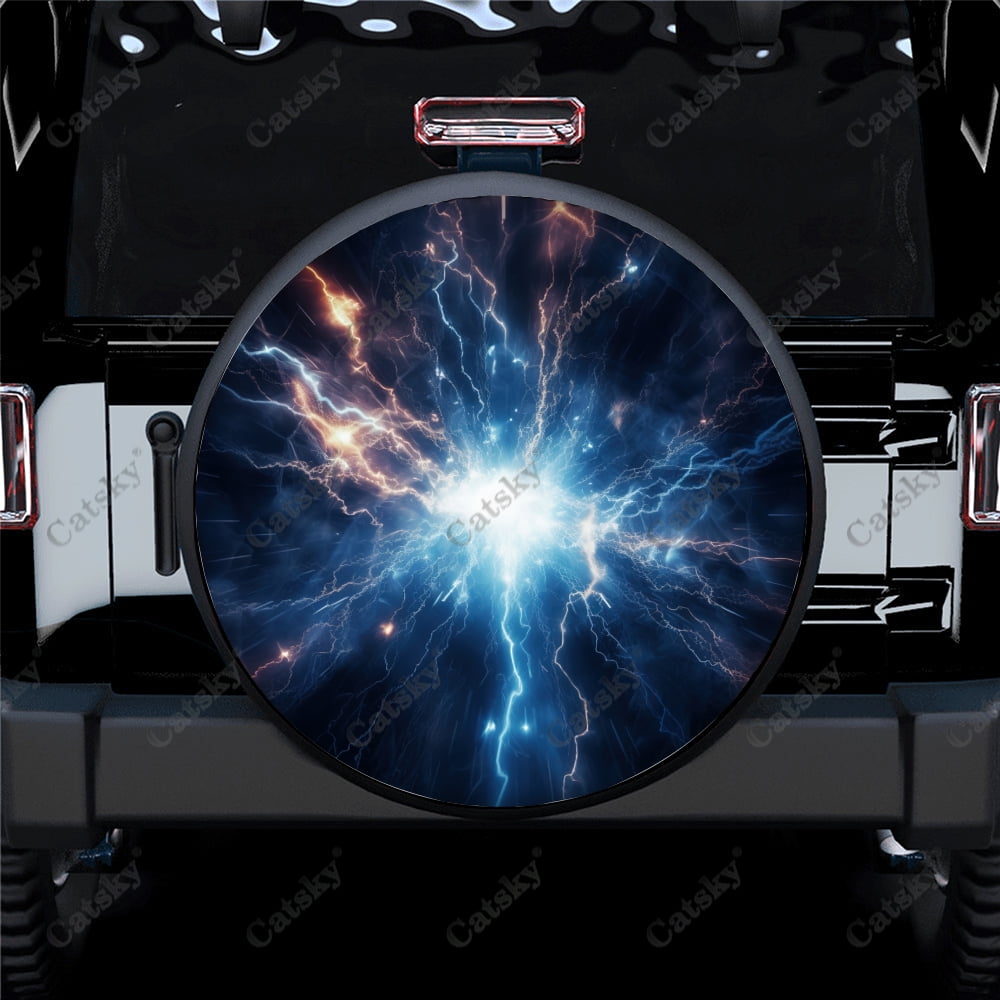 Abstract Lightning Storm Pattern Polyester Universal Spare Wheel Tire ...