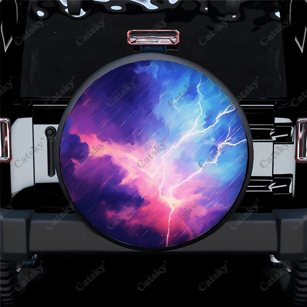 Abstract Lightning Storm Pattern Polyester Universal Spare Wheel Tire ...