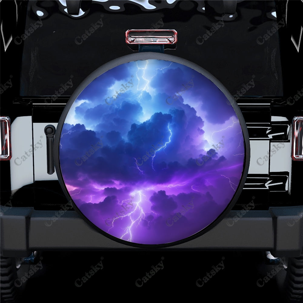 Abstract Lightning Storm Pattern Polyester Universal Spare Wheel Tire ...