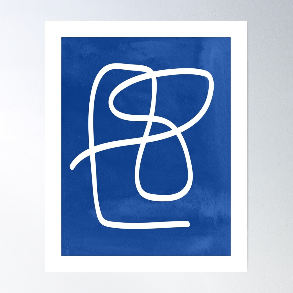 Abstract Line #1 \\ Classic Blue Poster Wall Art, Modern Wall Decor For ...