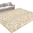 Abstract Line Area Rugs 4x6ft Beige Yellow Color Block Coral Floor Rug ...
