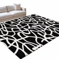 Abstract Line Area Rugs 4x6ft Retro White Wave Line Art Black ...
