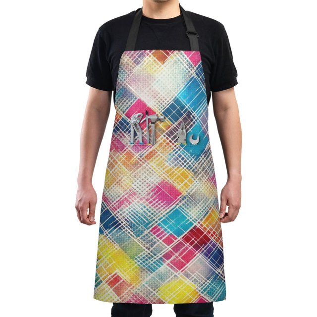 Abstract Line Art Chef Kitchen Apron with Pockets for Women Waterproof ...