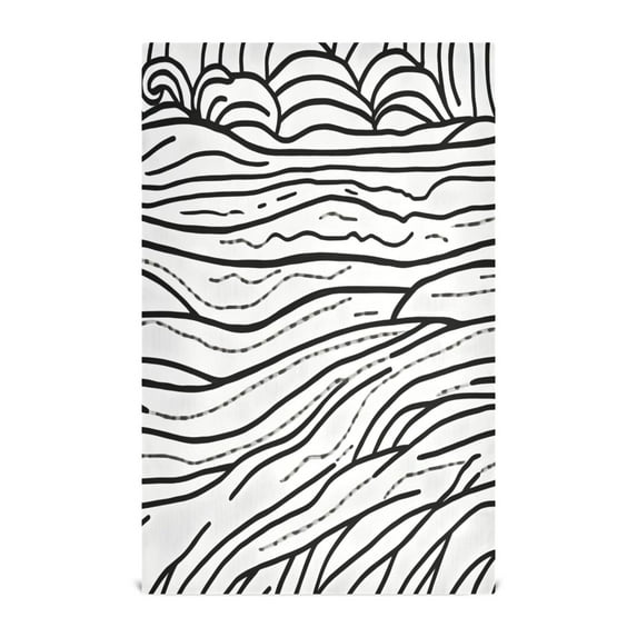 Abstract Line Art Design Kitchen Towels Dishcloth Decorative Waffle ...