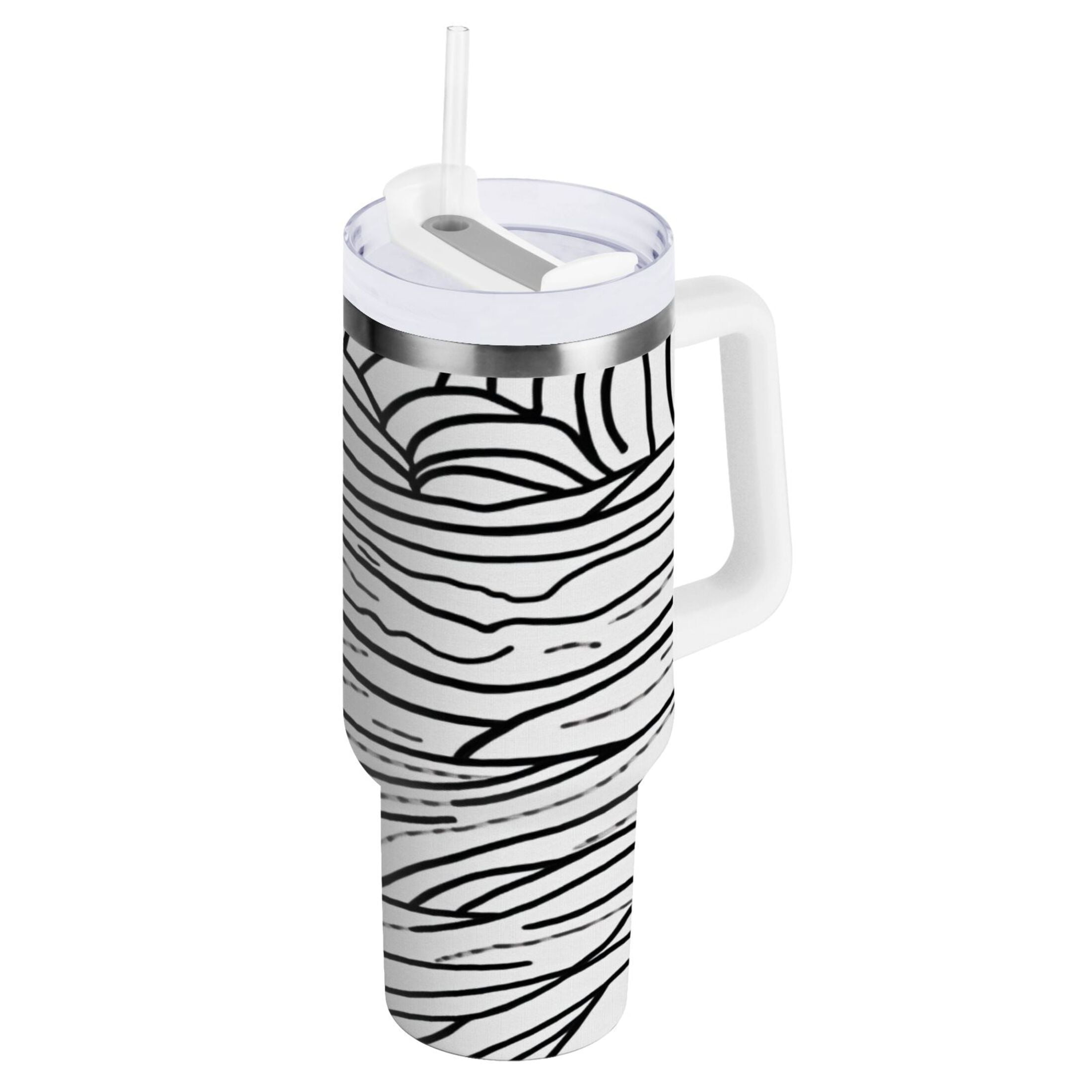 Abstract Line Art Design Water Bottles 30oz Insulated Tumblers Double ...