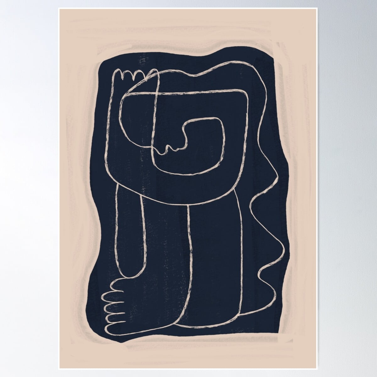 Abstract Line Art Figure Poster Wall Art, Modern Wall Decor For Living ...