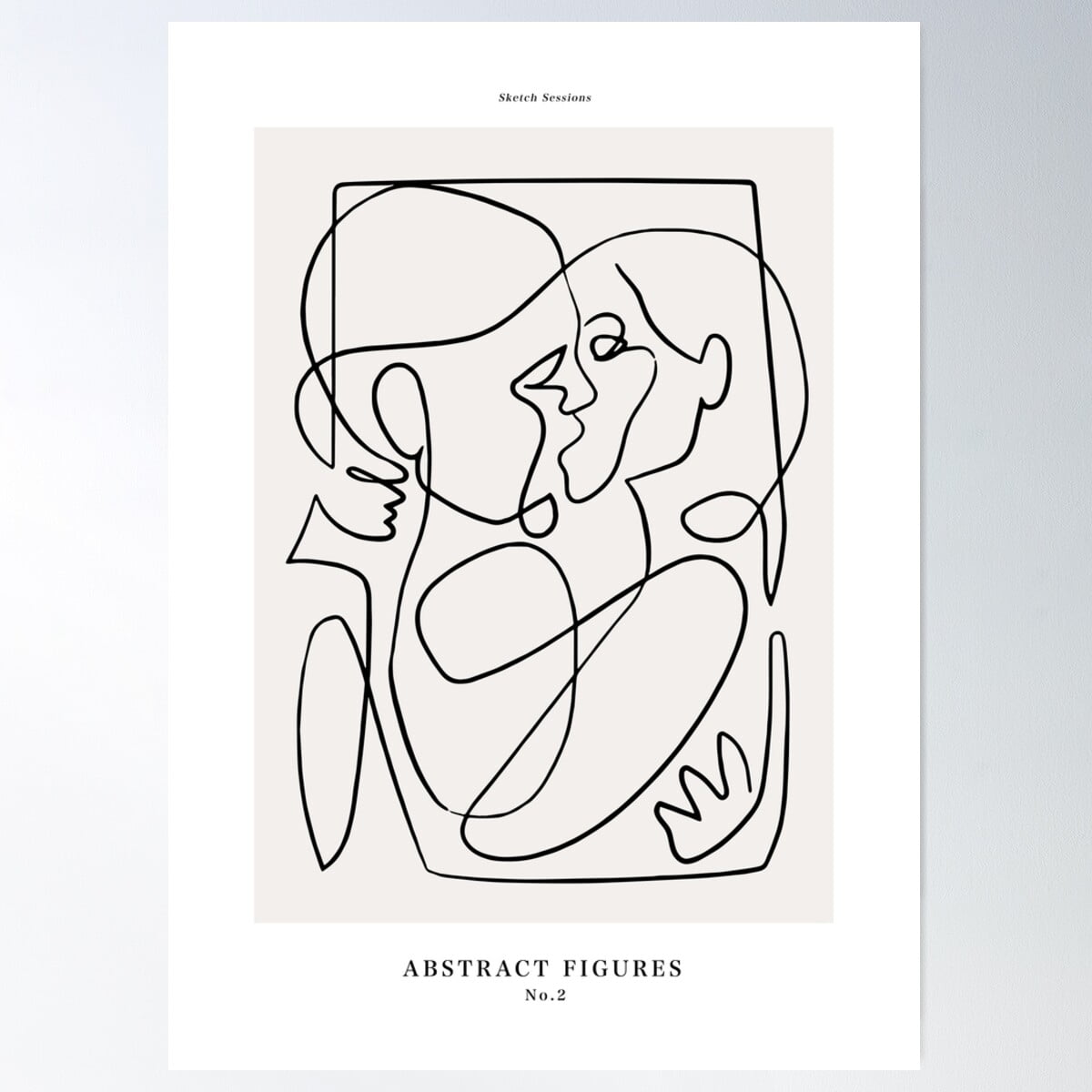 Abstract Line Art Figures 2 Poster Wall Art, Modern Wall Decor For ...
