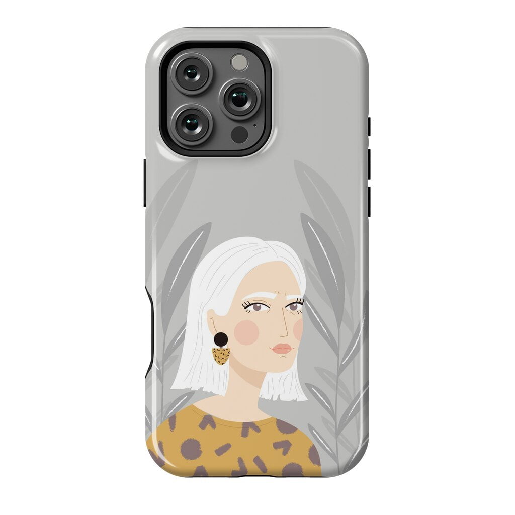 Abstract Line Art Girl Portrait Modern Design iPhone Case 17 16 15 14 ...