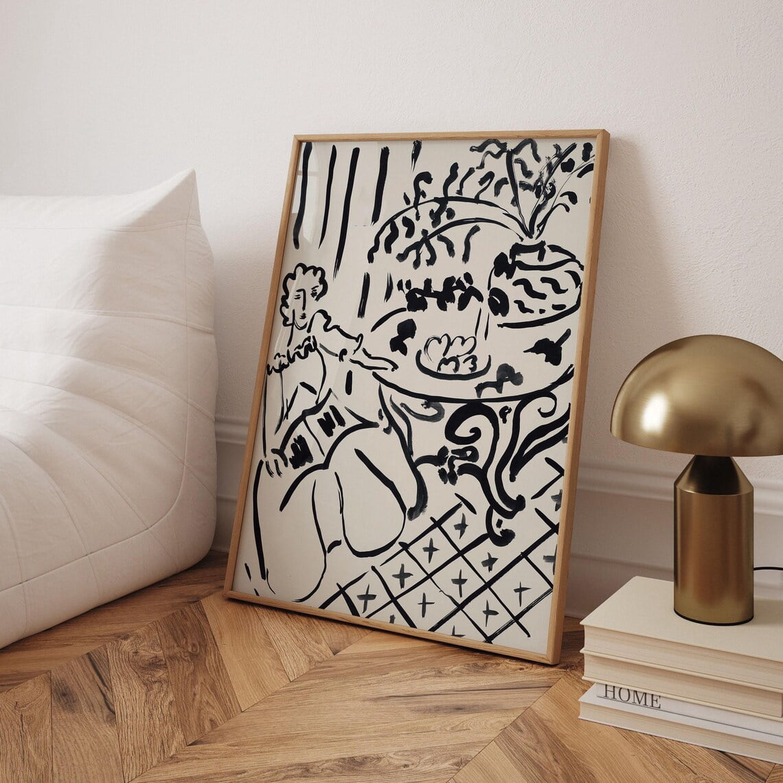 Abstract Line Art Matisse Black Minimalist Drawing, Unframed Poster ...