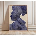 Abstract Line Art Poster Blue Wave Optical Illusion Modern Home Decor ...