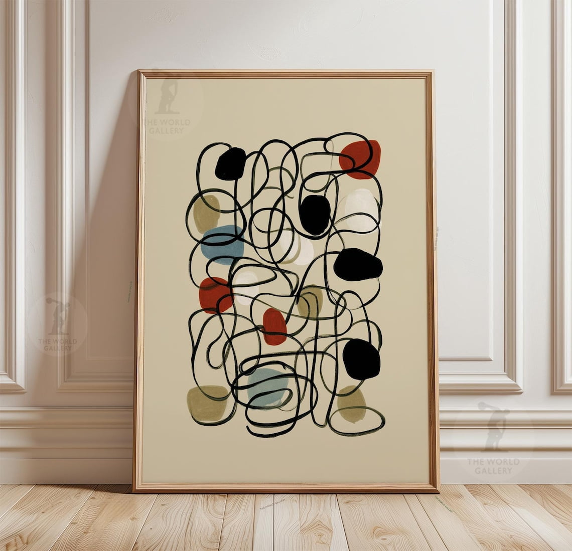 Abstract Line Art Poster Organic Shapes Mid Century Style Wall Decor ...