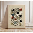 Abstract Line Art Poster Organic Shapes Mid Century Style Wall Decor ...