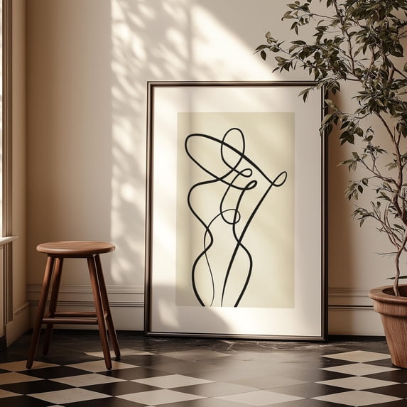 Abstract Line Art Print Neutral Minimalist Decor Line Prints Home Decor ...
