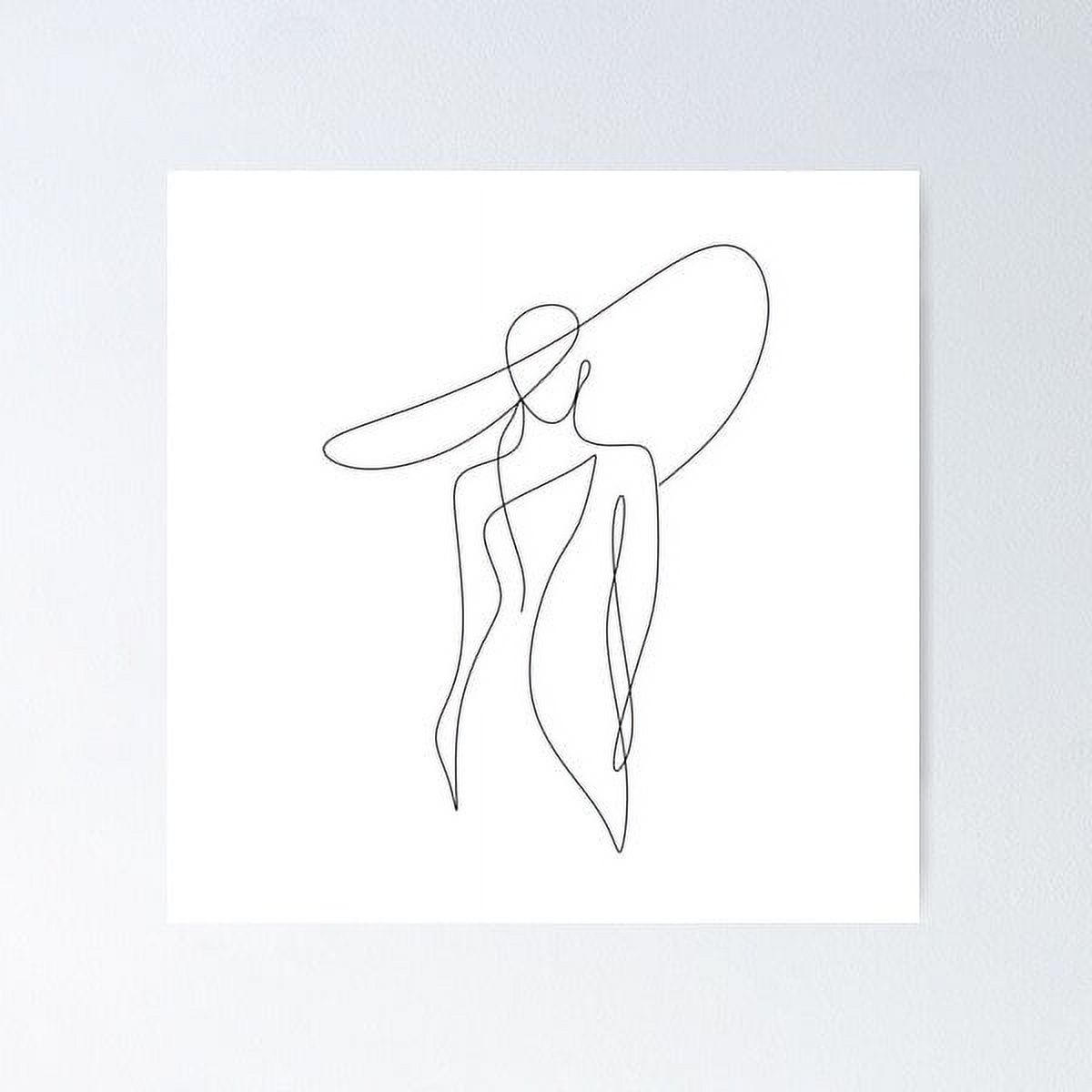 Abstract Line Art Woman Poster Wall Art, Modern Wall Decor For Living ...