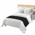 Abstract Line Bed Runner King Size Herringbone Black White Modern ...