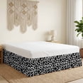 Abstract Line Bed Skirt California King Size 16 Inch Drop, Retro White ...