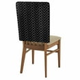 Abstract Line Chair Back Covers Set of 4, Herringbone Black White ...