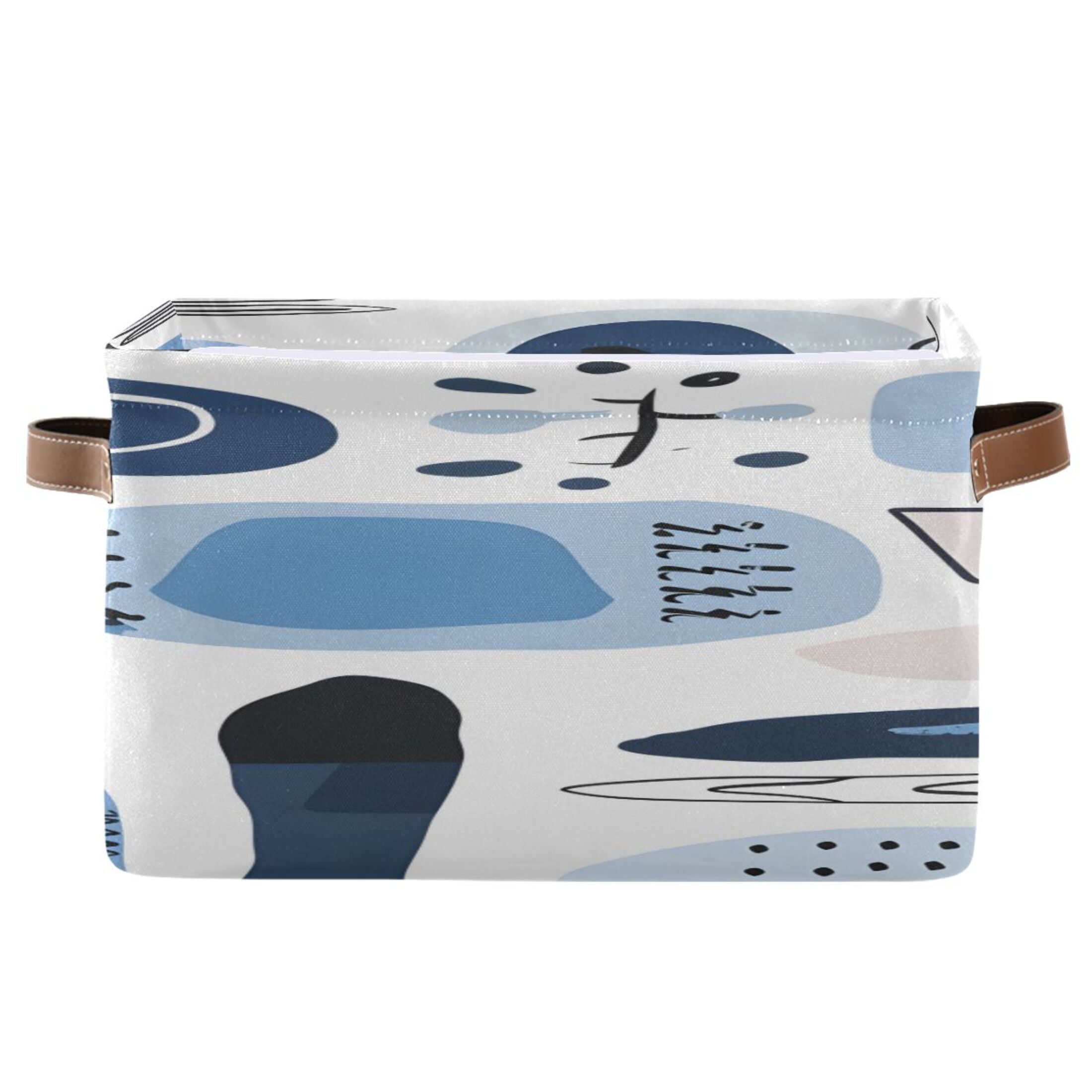 Abstract Line Doodle Art Square Storage Bins with Handles Collapsible ...