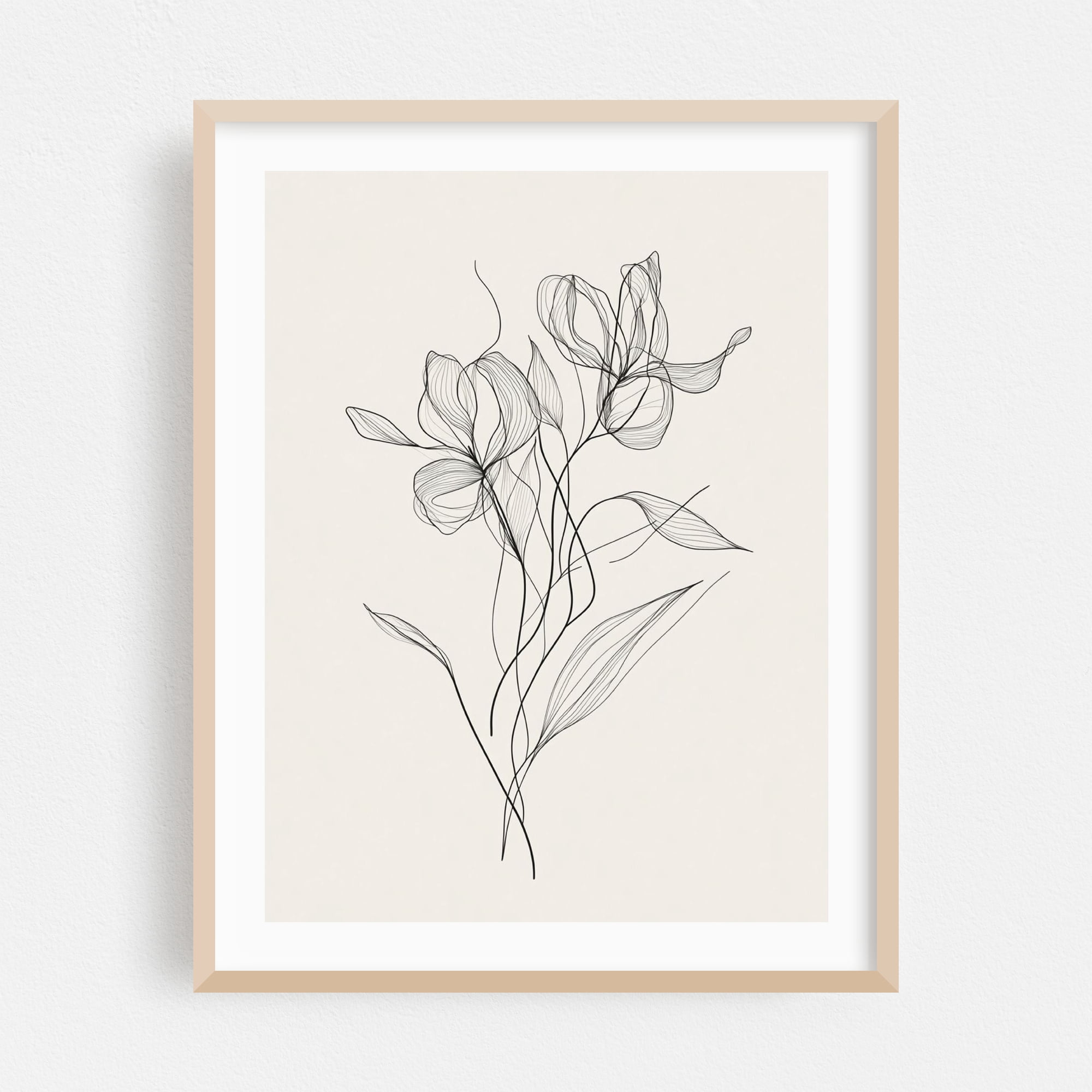 Abstract Line Drawing of Flowers - Line Drawing Line Art Minimalist ...
