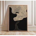 Abstract Line Minimal Black White Modern Face Scandinavian Decor ...