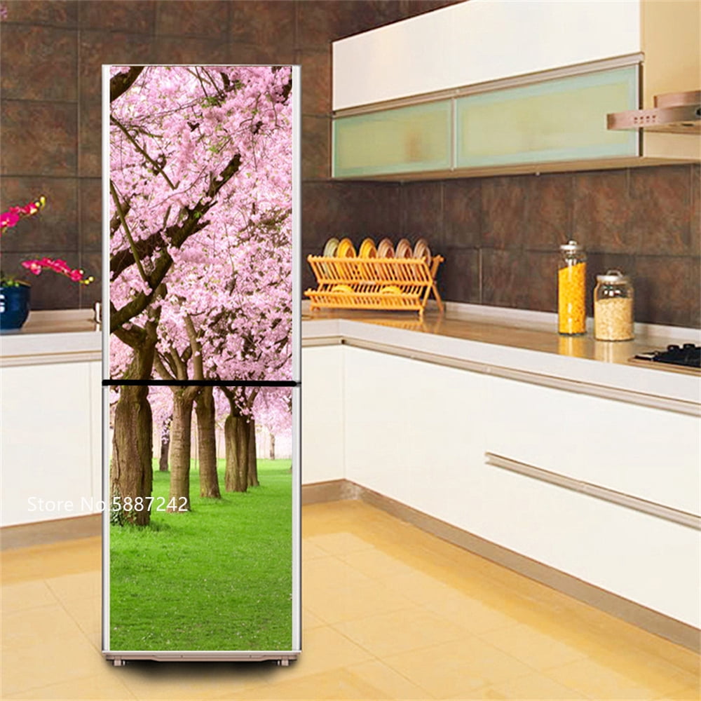 Abstract Line Palm Fridge Stickers Refrigerator Cover Door Flower ...