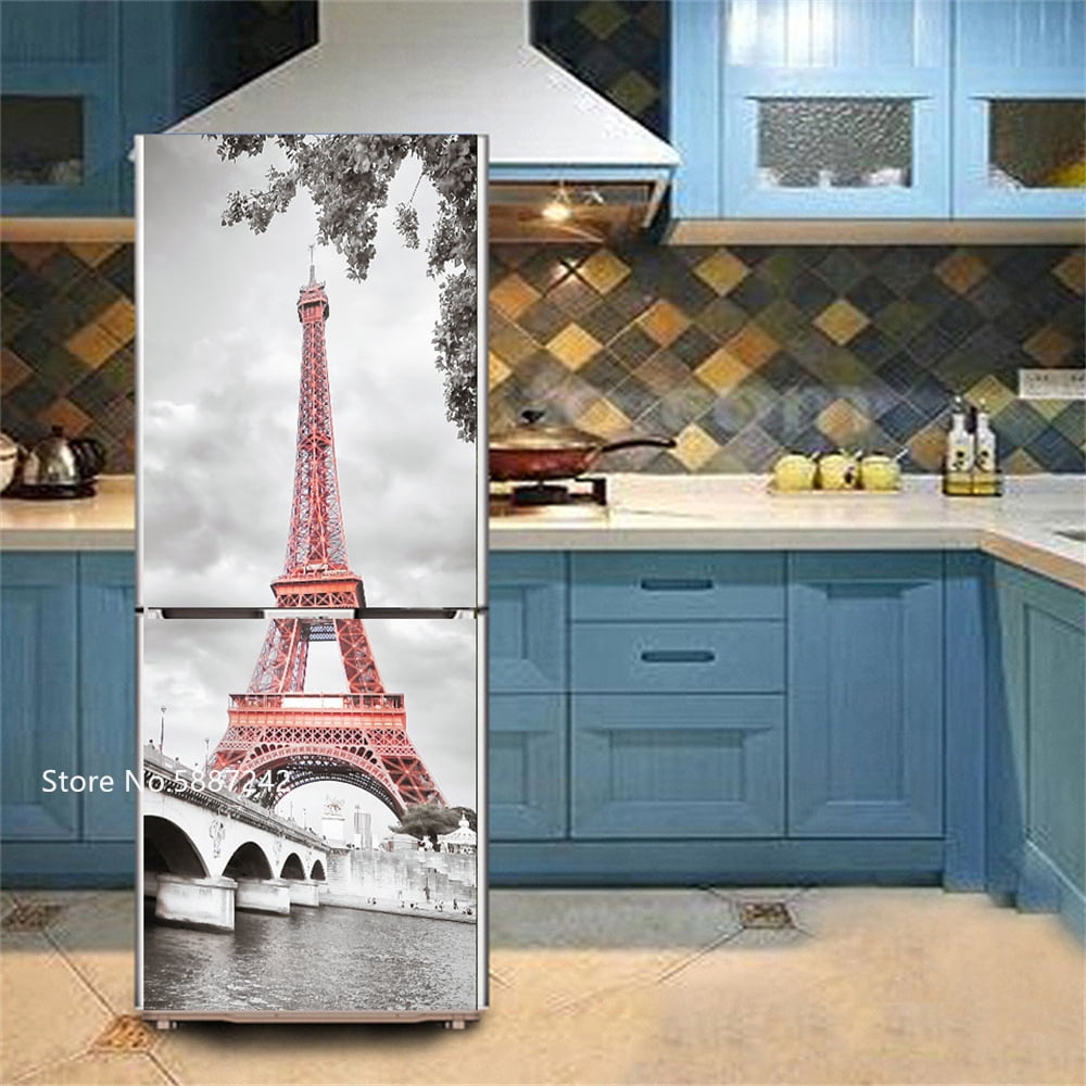 Abstract Line Palm Fridge Stickers Refrigerator Cover Door Flower ...