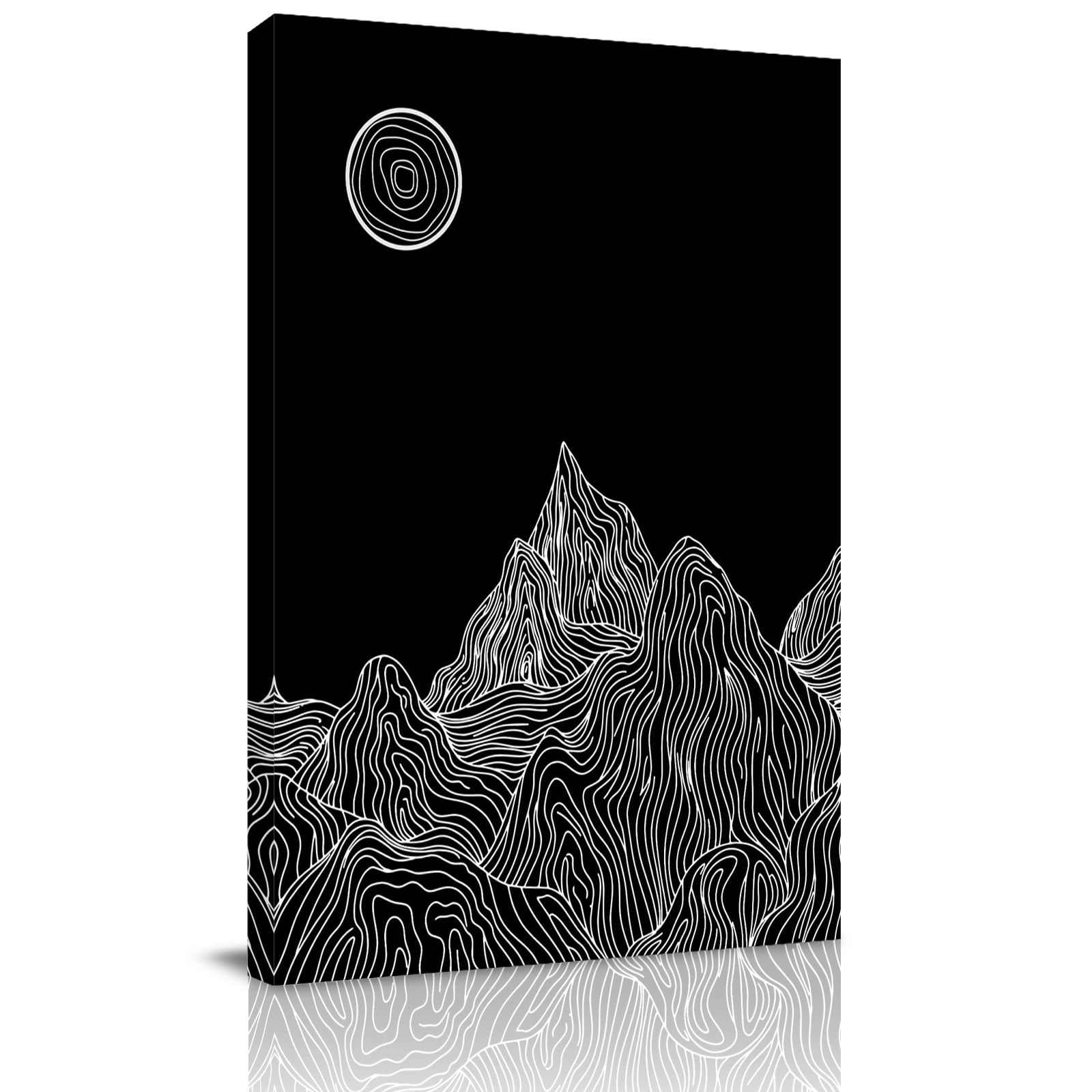 Abstract Line Peaks Canvas Wall Art for Living Room, Modern Geometric ...