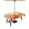 Abstract Line Peaks Rectangle Outdoor Tablecloth with Umbrella Hole ...