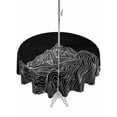 Abstract Line Peaks Round Outdoor Tablecloth with Umbrella Hole Modern ...