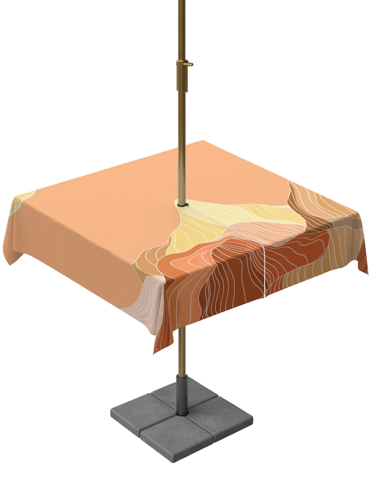 Abstract Line Peaks Square Outdoor Tablecloth with Umbrella Hole Modern ...