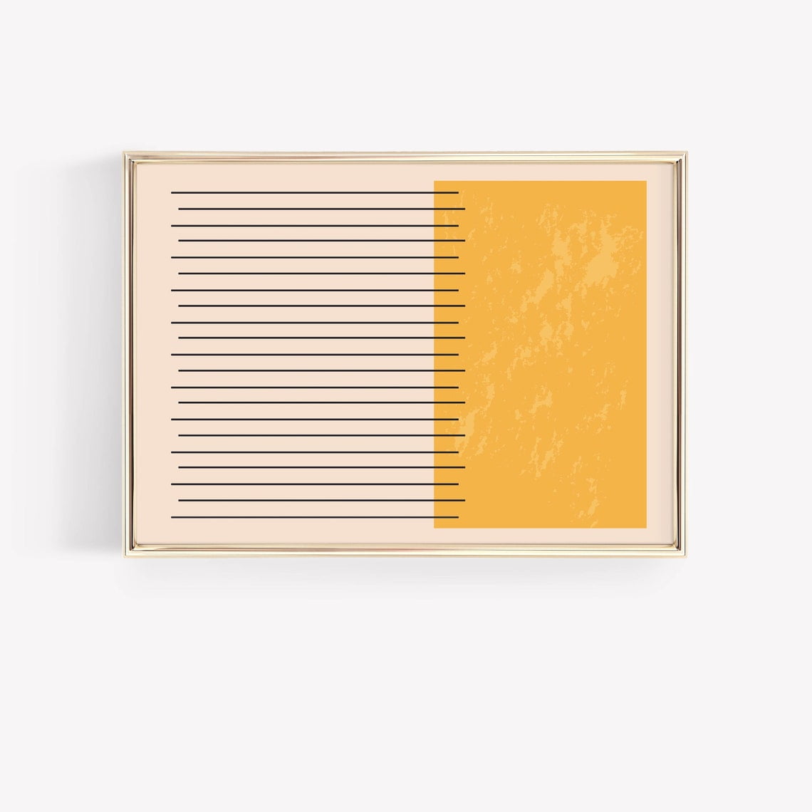 Abstract Line Poster Art, Mid Century Yellow Aesthetic Wall Print ...