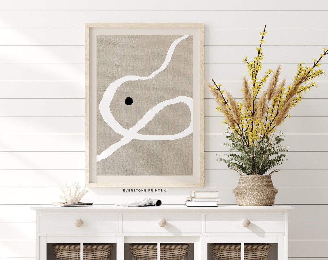 Abstract Line Print, Simple Line Art, Neutral Line Modern, Line Print ...