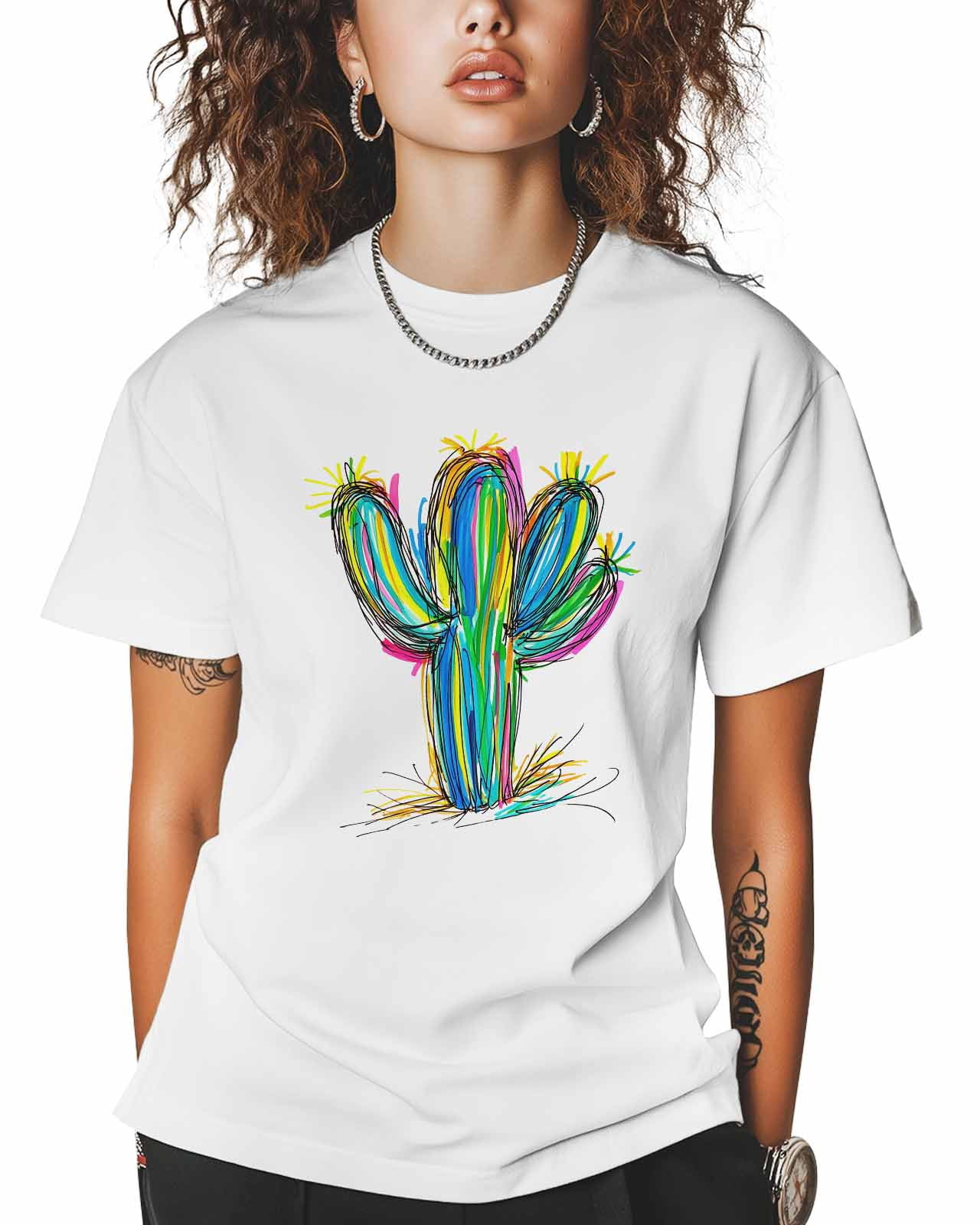 Abstract Line T Shirts for Women Short Sleeve Cotton Crewneck T-Shirt ...