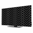 Abstract Line TV Dust Cover 40 Inch, Herringbone Black White Modern ...
