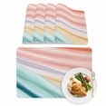 Abstract Line Texture Leather Placemats Set of 4, 12x18 Inch, Pink Blue ...