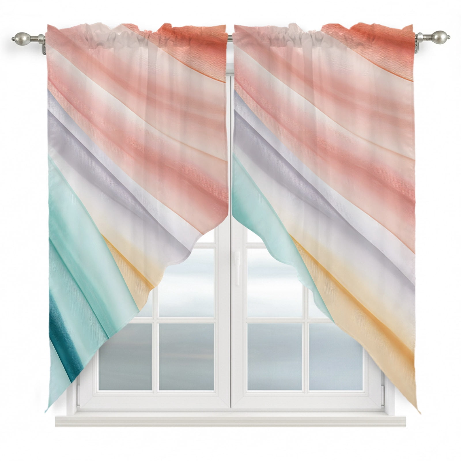 Abstract Line Texture Swag Valances for Windows 45 inches Long, Pink ...