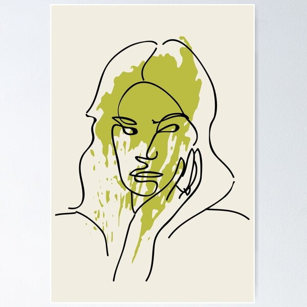 Abstract Line Woman Wall Print - Minimalist Drawing Print Poster Wall ...